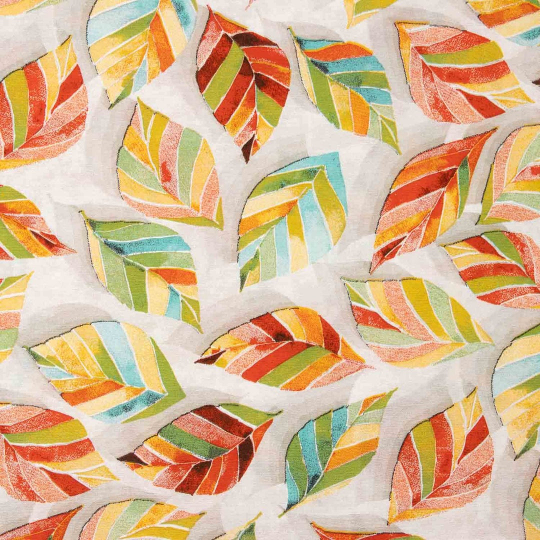 Chiffon de toile Autumn Flow 280 cm | Tissu à feuilles multicolores ...